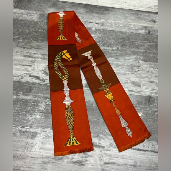 Vintage | Accessories | Vintage Mens Rust Brown Horse Head Pattern ...